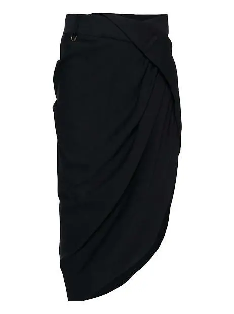 Jacquemus La Jupe Saudade Draped Midi Skirt - Midnight Blue