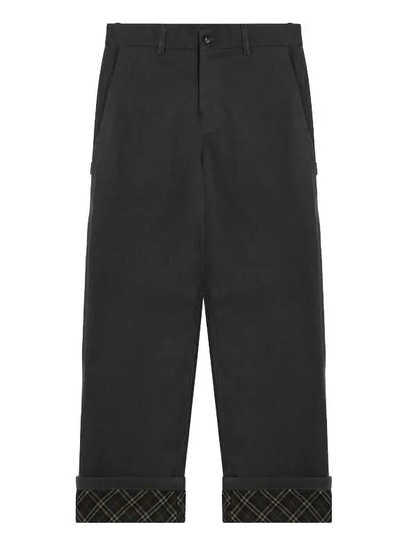 Burberry Check Pattern Lapel Trousers - Black