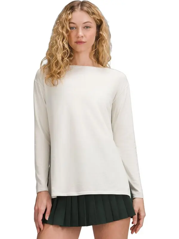 Lululemon Relaxed-fit Boatneck Long-sleeve Shirt - Bone