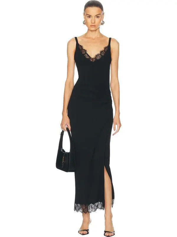 Simkhai Yulia Draped Midi Dress - Black
