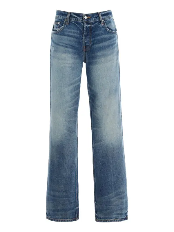 EB DENIM Low-rise Straight-leg Jeans - Dark Wash