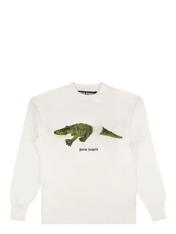 Palm Angels Croco Long-sleeve Tee - White
