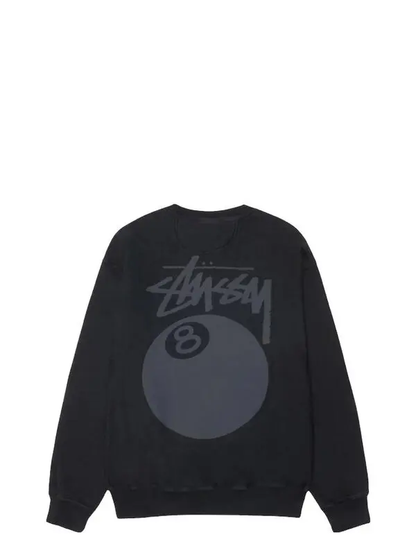 StÜssy 8 Ball Pigment Dyed Crew - Black