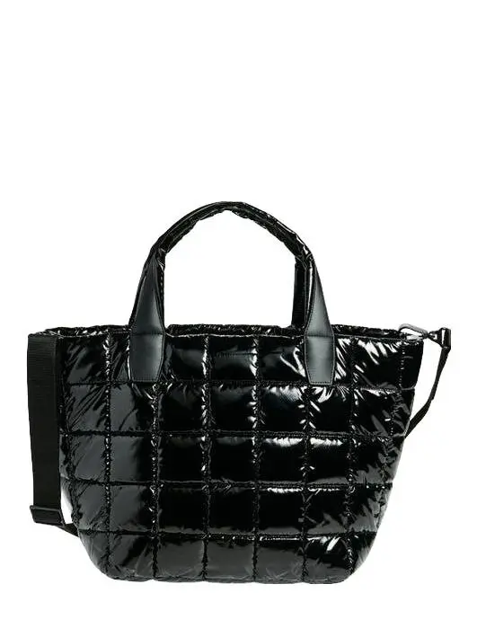 VEECOLLECTIVE Medium Porter Quilted Tote - Black Vinyl