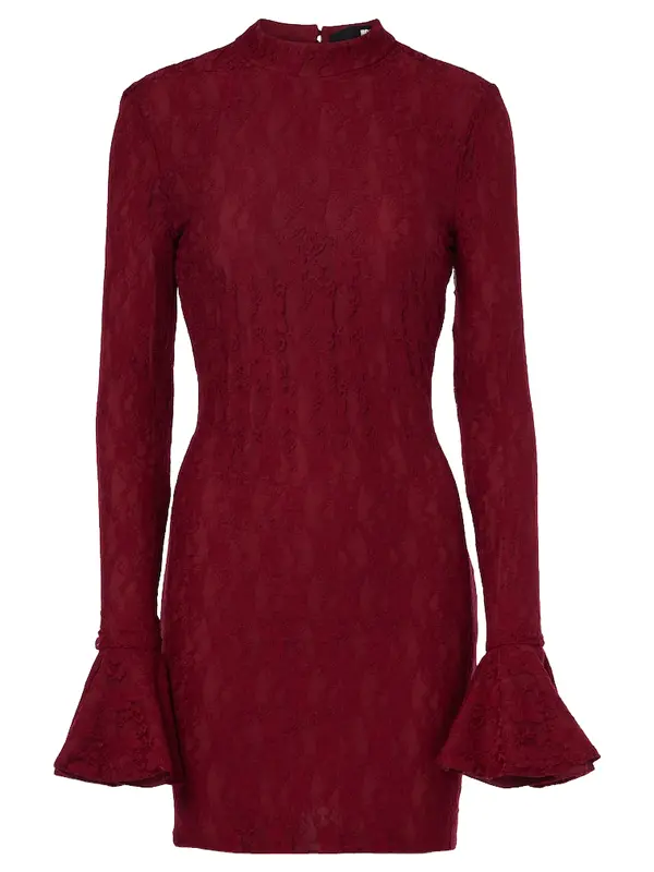 ROTATE BY BIRGER CHRISTENSEN Open-back Lace Minidress - Red