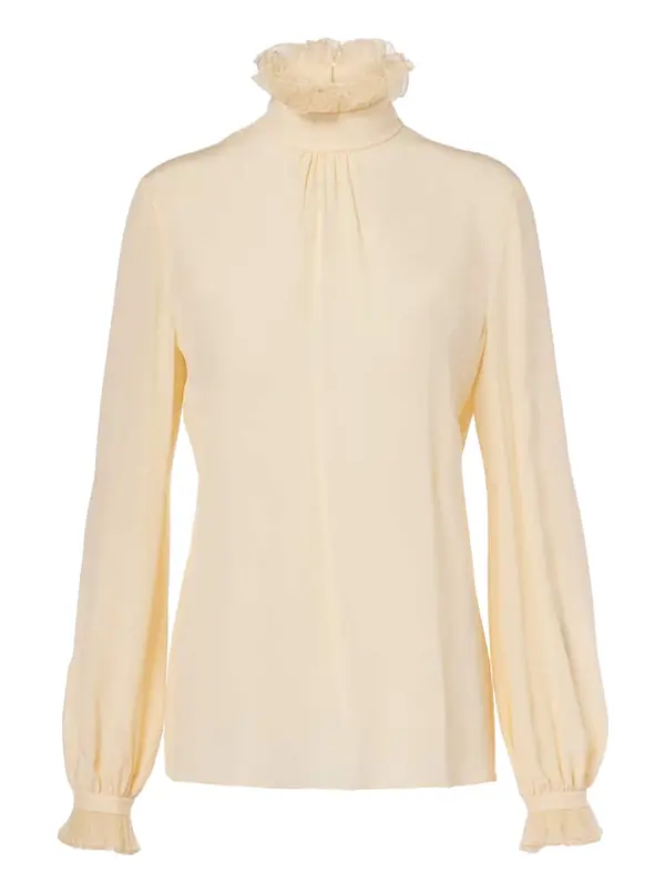 Valentino Garavani Silk Crêpe De Chine Shirt - Beige