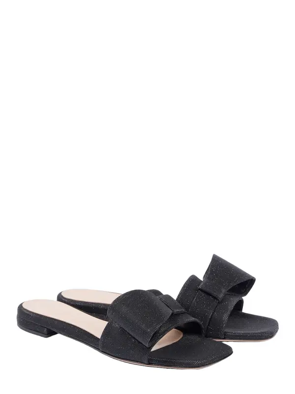 GIANVITO ROSSI Bow Slides - Black