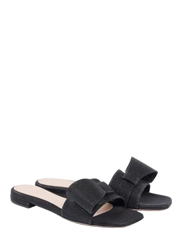 GIANVITO ROSSI Bow Detailing Flat Slides - Black
