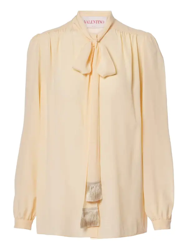 Valentino Garavani Silk Crêpe De Chine Shirt - Beige
