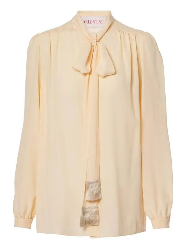 Valentino Garavani Silk Crêpe De Chine Shirt - Beige