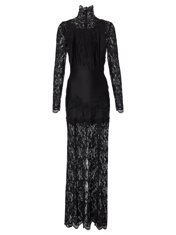 Rabanne Lace-trimmed Maxi Dress - Black