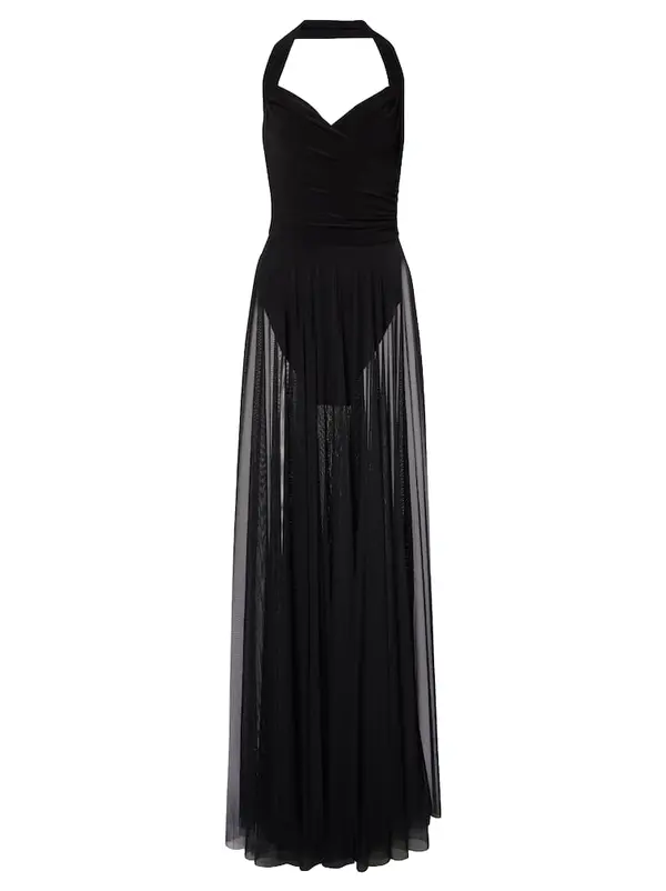 Norma Kamali Cayla Draped Maxi Dress - Black