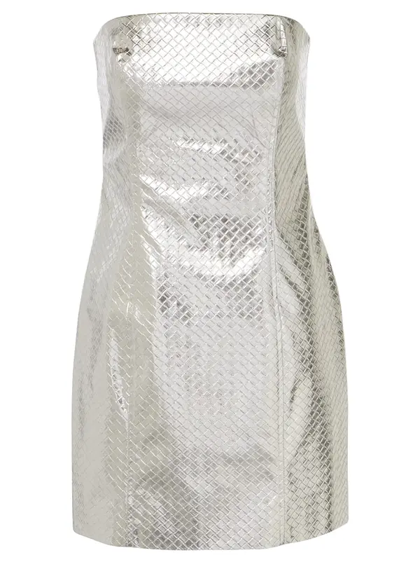 Remain Birger Christensen Braided Metallic Mini Dress - Silver
