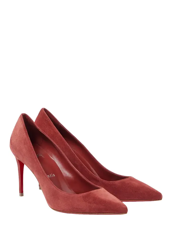 CHRISTIAN LOUBOUTIN Kate 85 Suede Pumps - Brown