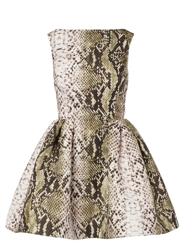 Oscar De La Renta Snake-print Faille Minidress - Multicoloured