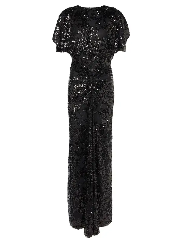 Victoria Beckham Sequined Gown - Black