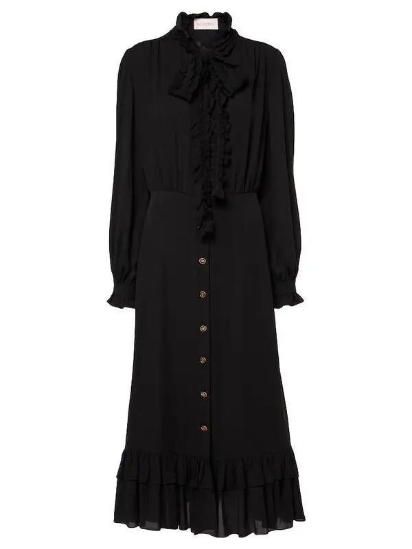 Valentino Garavani Silk Georgette Midi Dress - Black