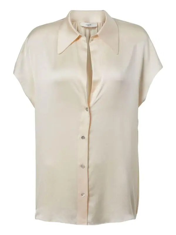 Vince Silk Satin Blouse - White