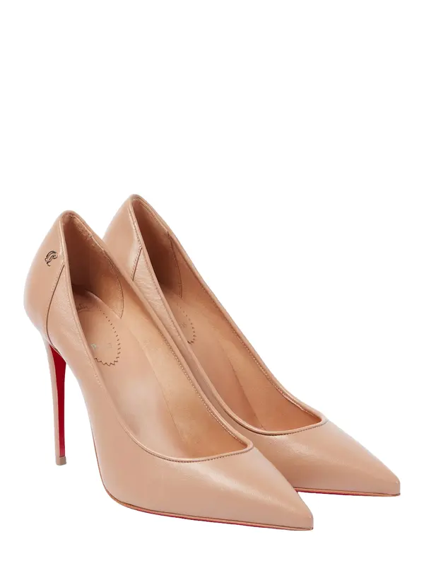 CHRISTIAN LOUBOUTIN Sporty Kate 100 Leather Pumps - Beige