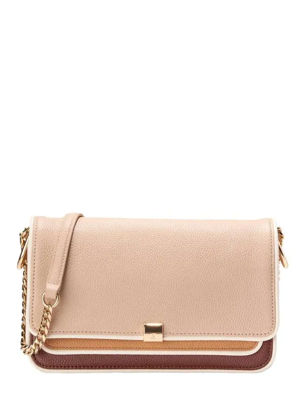 Cole Haan Daniella Leather Chain Shoulder Bag - Soft Buff/ Cuoio/ Ivory
