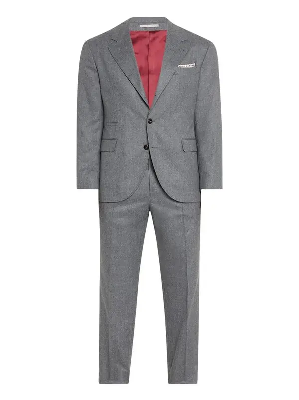 Brunello Cucinelli Solid Wool Suit - Medium Grey
