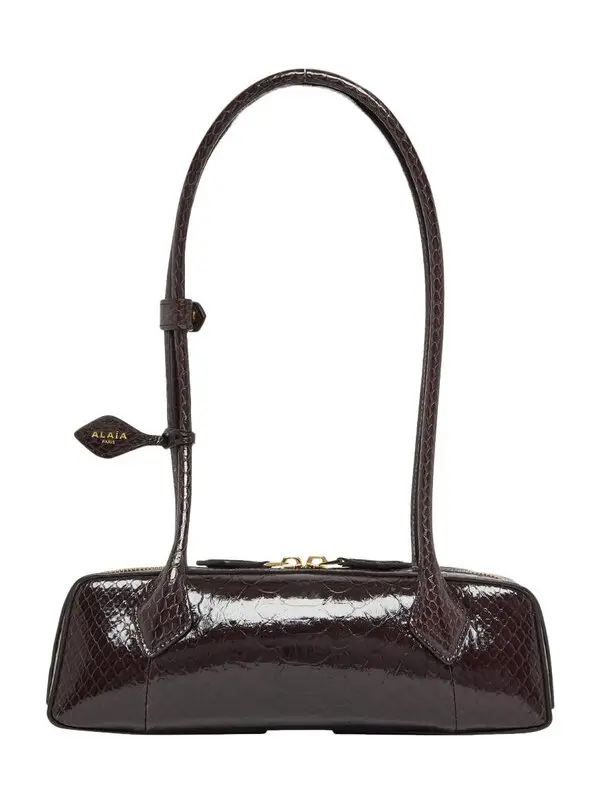Alaïa Le Teckel Small Lizard Shoulder Bag - Brun Fume