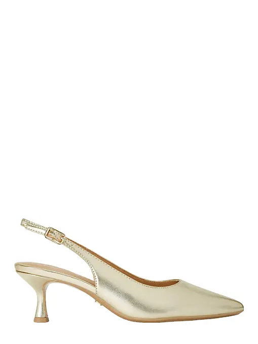 Carvela Allegra Slingback Heeled Faux-leather Pumps - Gold