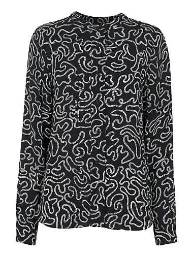 Whistles Chain-print Woven Shirt - Black