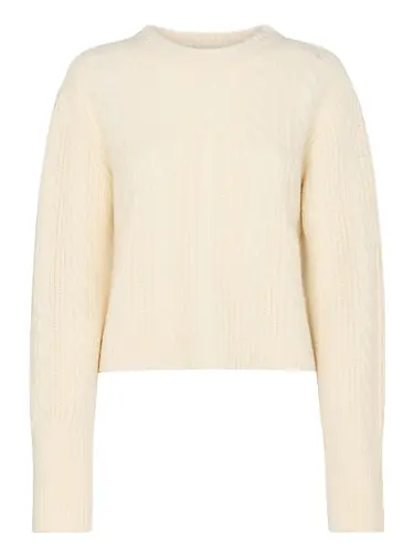 Whistles Cable-knit Wool-blend Jumper - Cream
