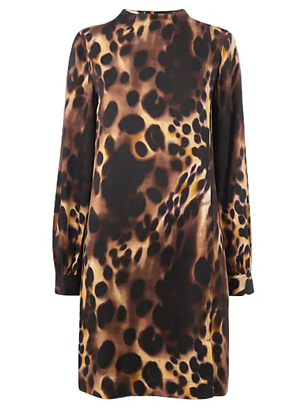 Whistles Cleo Leopard-print Mini Dress - Multi-coloured