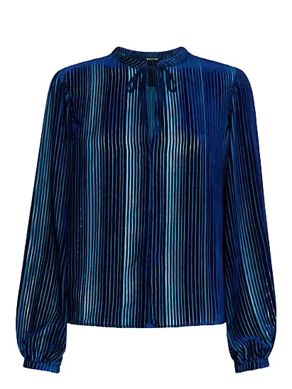 Whistles Devore Velvet-texture Woven Blouse - Multi-coloured