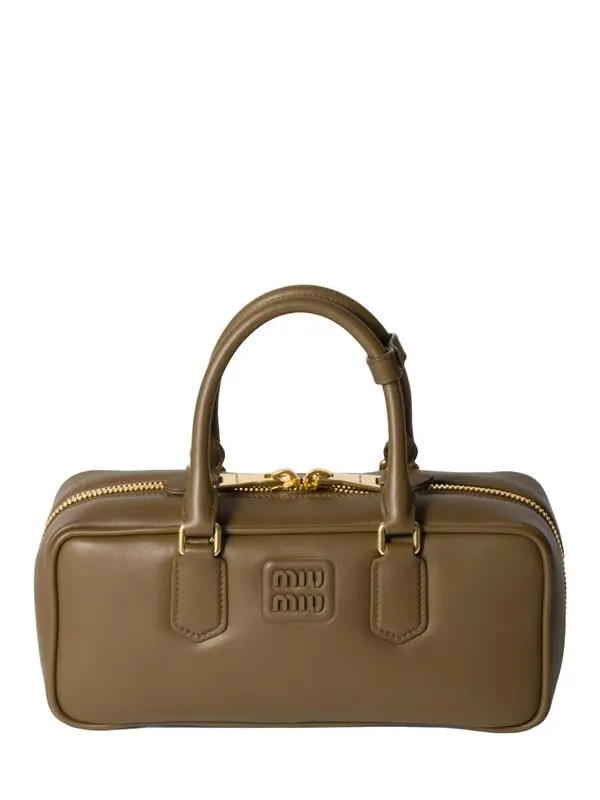 Miu Miu Leather Arcadie Top-handle Bag - Green