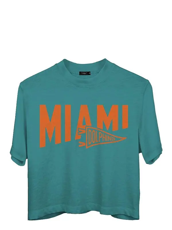 Junk Food Clothing Nfl Miami Dolphins Dual Threat Crop Tee - Teal