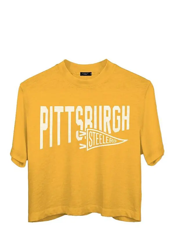 Junk Food Clothing Nfl Pittsburgh Steelers Dual Threat Crop Tee - Mustard