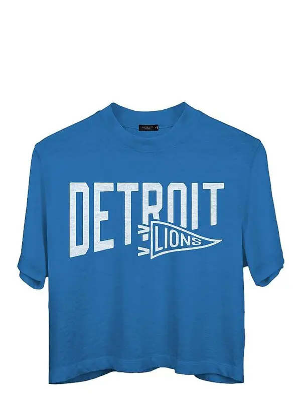 Junk Food Clothing Nfl Detroit Lions Dual Threat Crop Tee - Lions Blue