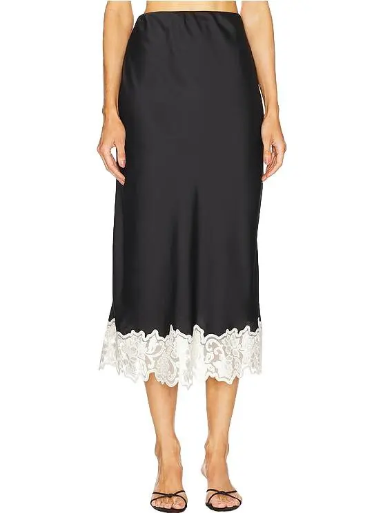 L'academie Adira Midi Skirt - Black & Ivory