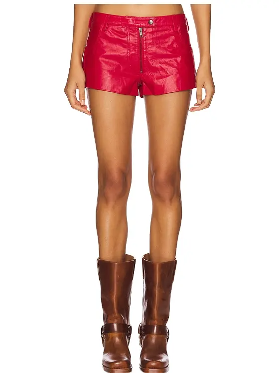 UNDERSTATED LEATHER Perfect Leather Short - Red