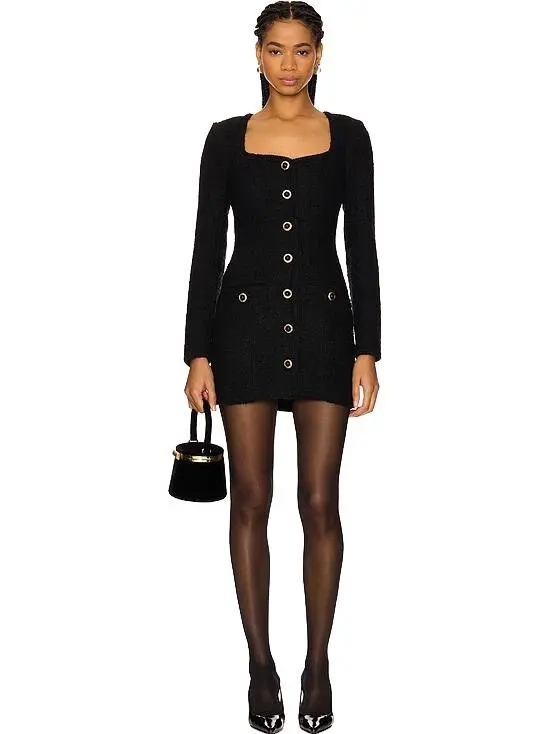 Majorelle Gabrielle Tweed Mini Dress - Black