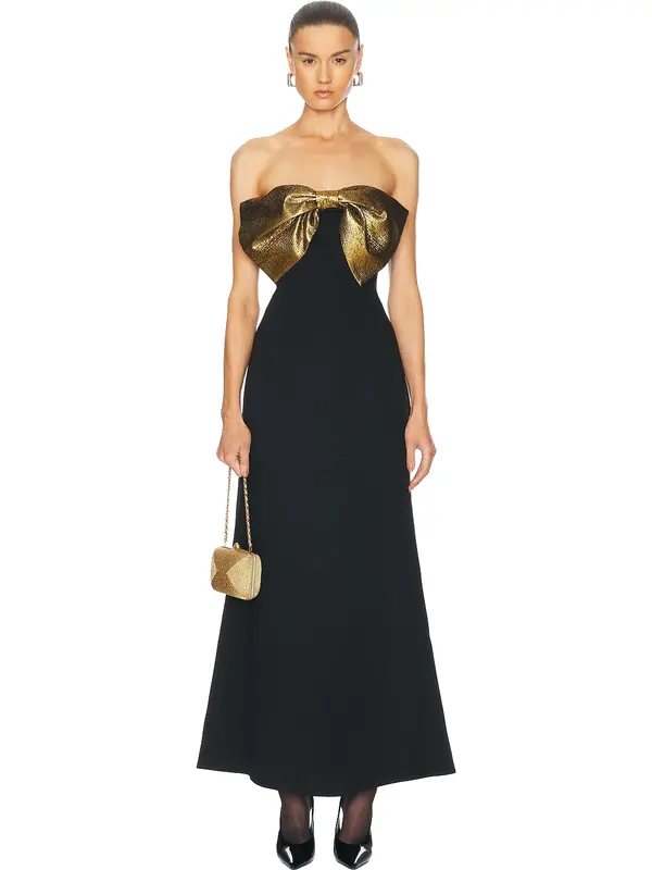 SIMONMILLER Dali Crepe Dress - Black & Star Gold