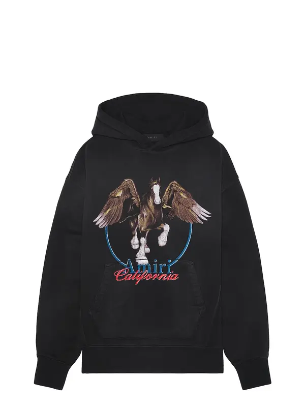 Amiri Vintage Wash Pegasus Hoodie - Black
