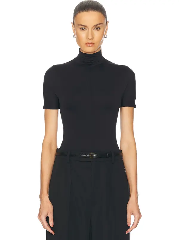 Wardrobe.NYC X Rosie Huntington-whiteley Rhw Short Sleeve Bodysuit - Black