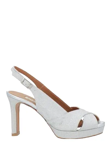 L'AMOUR BY ALBANO Ankle Strap Sandals - Silver