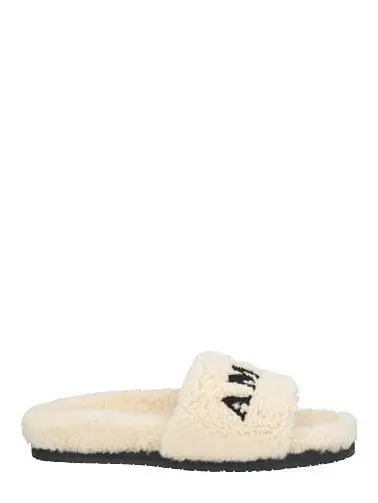 Amiri Shearling Slide Sandals - White