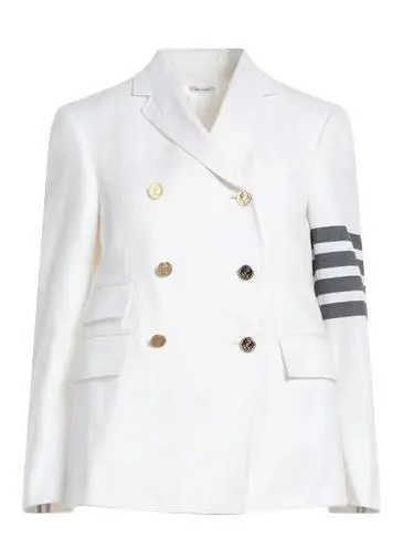 Thom Browne Cotton Twill Double-breasted Blazer - White