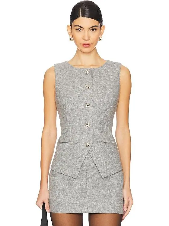 Line & Dot Damson Vest - Grey