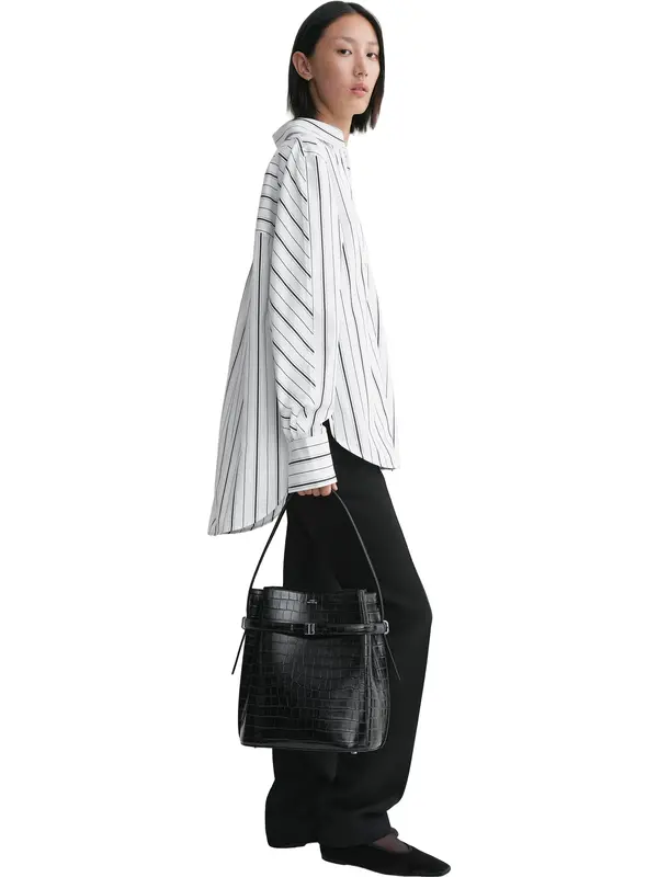 TOTEME Kimono-sleeve Striped Shirt - White,black