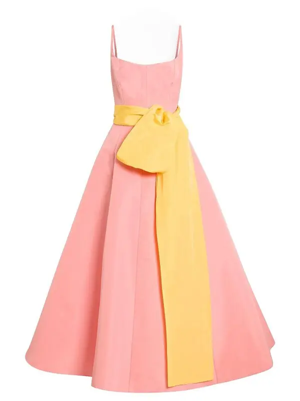 Carolina Herrera Belted Silk-faille Gown - Blush