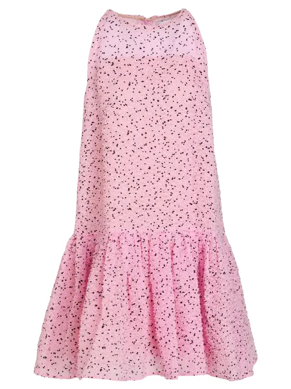 Oscar De La Renta Gathered Fil Coupé Organza Mini Dress - Baby Pink