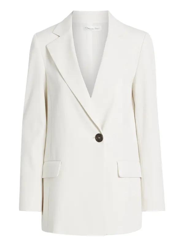Oscar De La Renta Wool-blend Twill Blazer - Ivory
