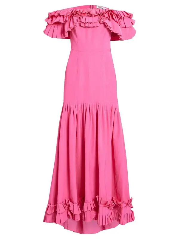 Oscar De La Renta Off-the-shoulder Ruffled Gown - Pink
